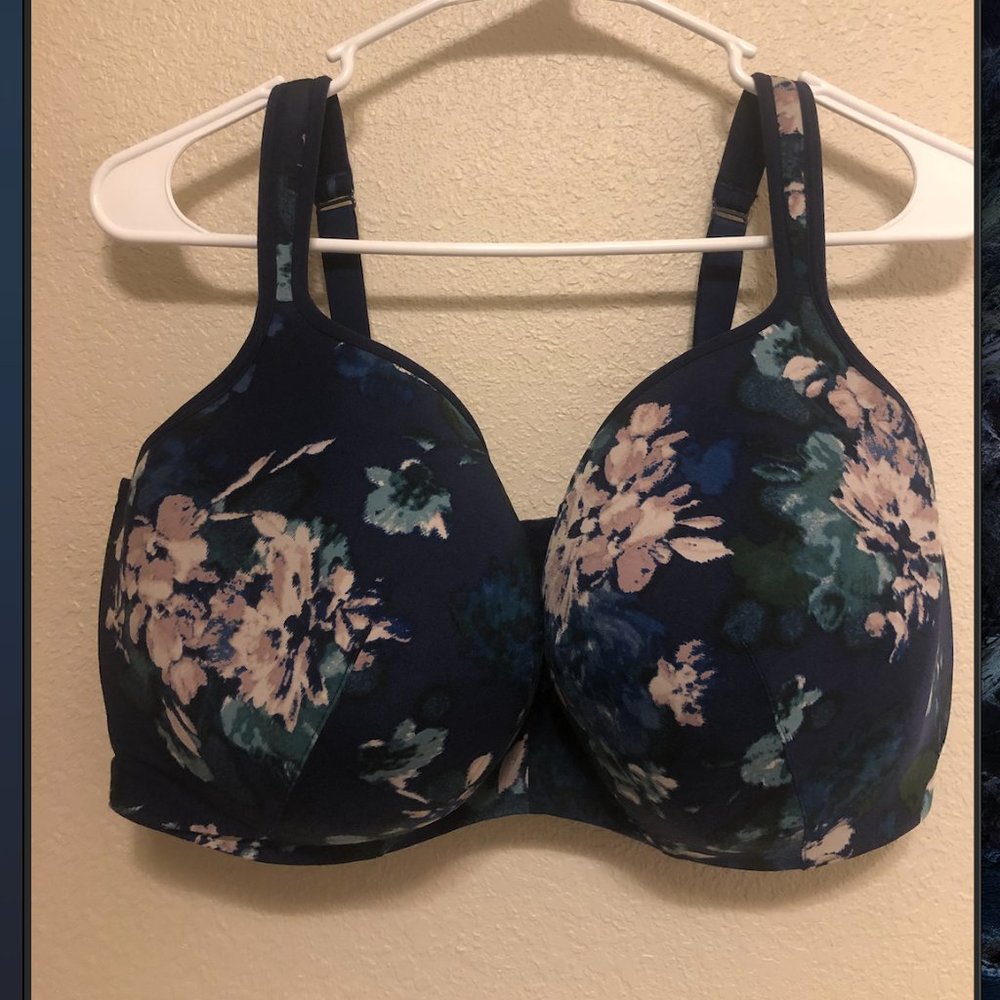 Lane Bryant Cacique Blue Floral Balconette Bra - Gem